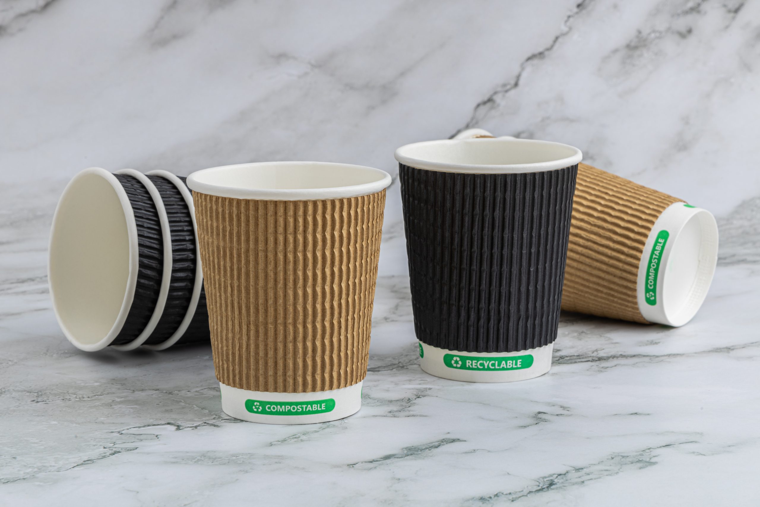 8oz Bio Cup - Ripple Wall - Greenplanet Catering Products